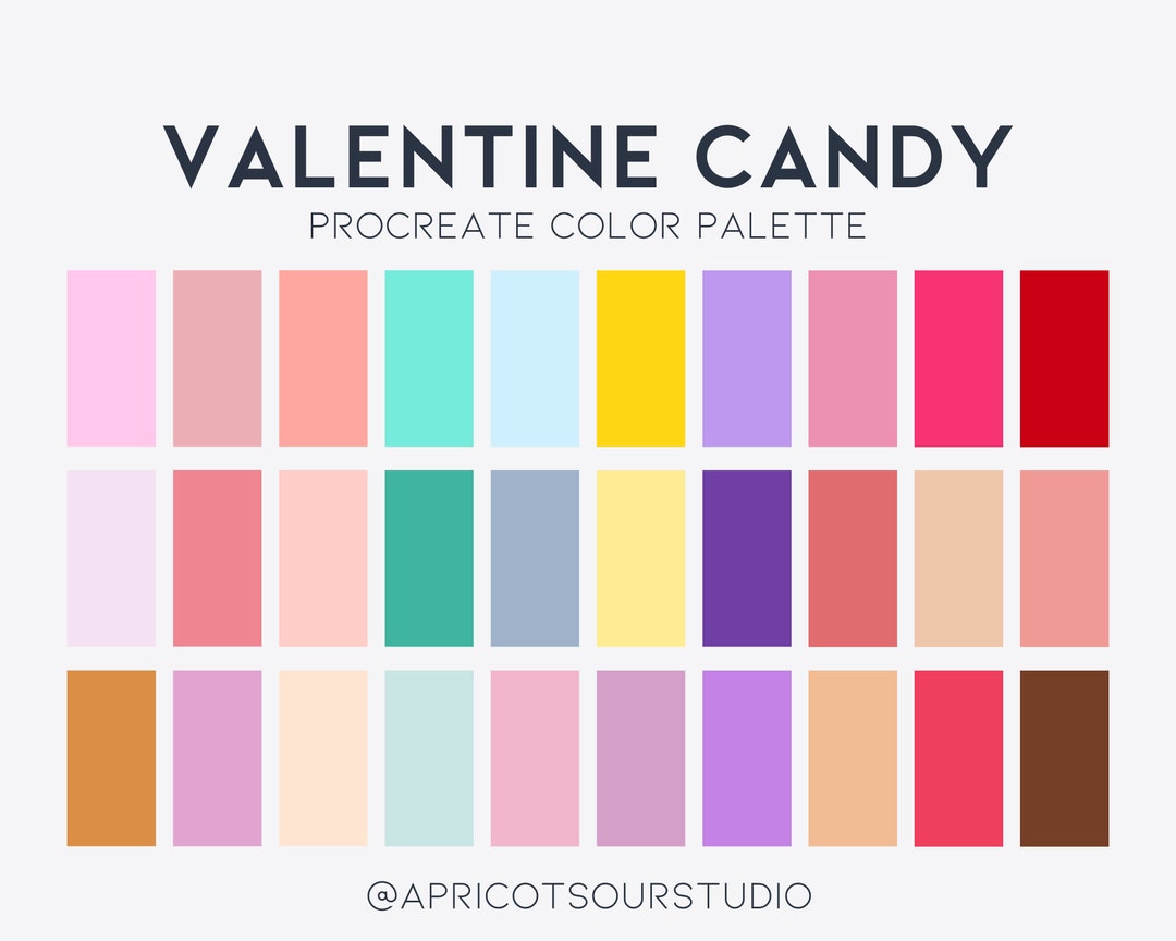 Valentine Candy Procreate Color Palette - Etsy