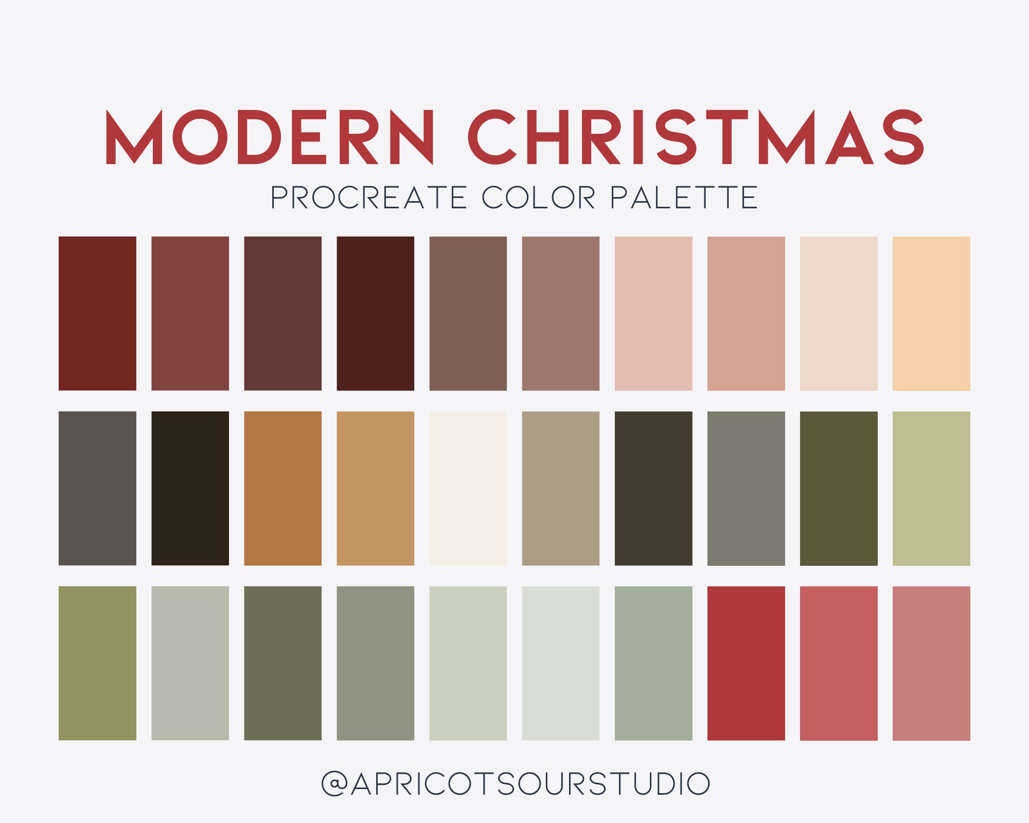 Modern Christmas Procreate Color Palette - Etsy Modern Christmas Procreate Color Palette - Etsy
