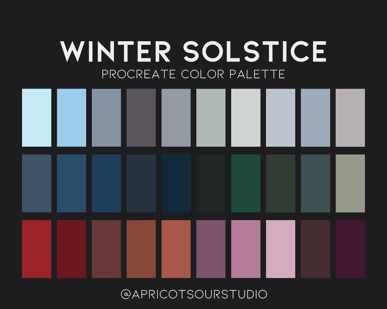 Winter Solstice Procreate Color Palette - Etsy