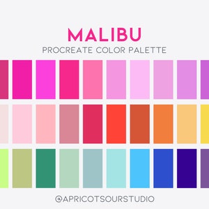 Malibu Procreate Color Palette - Etsy
