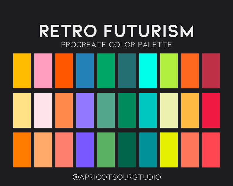 Procreate Color Swatches Retro Futurism Procreate App - Etsy
