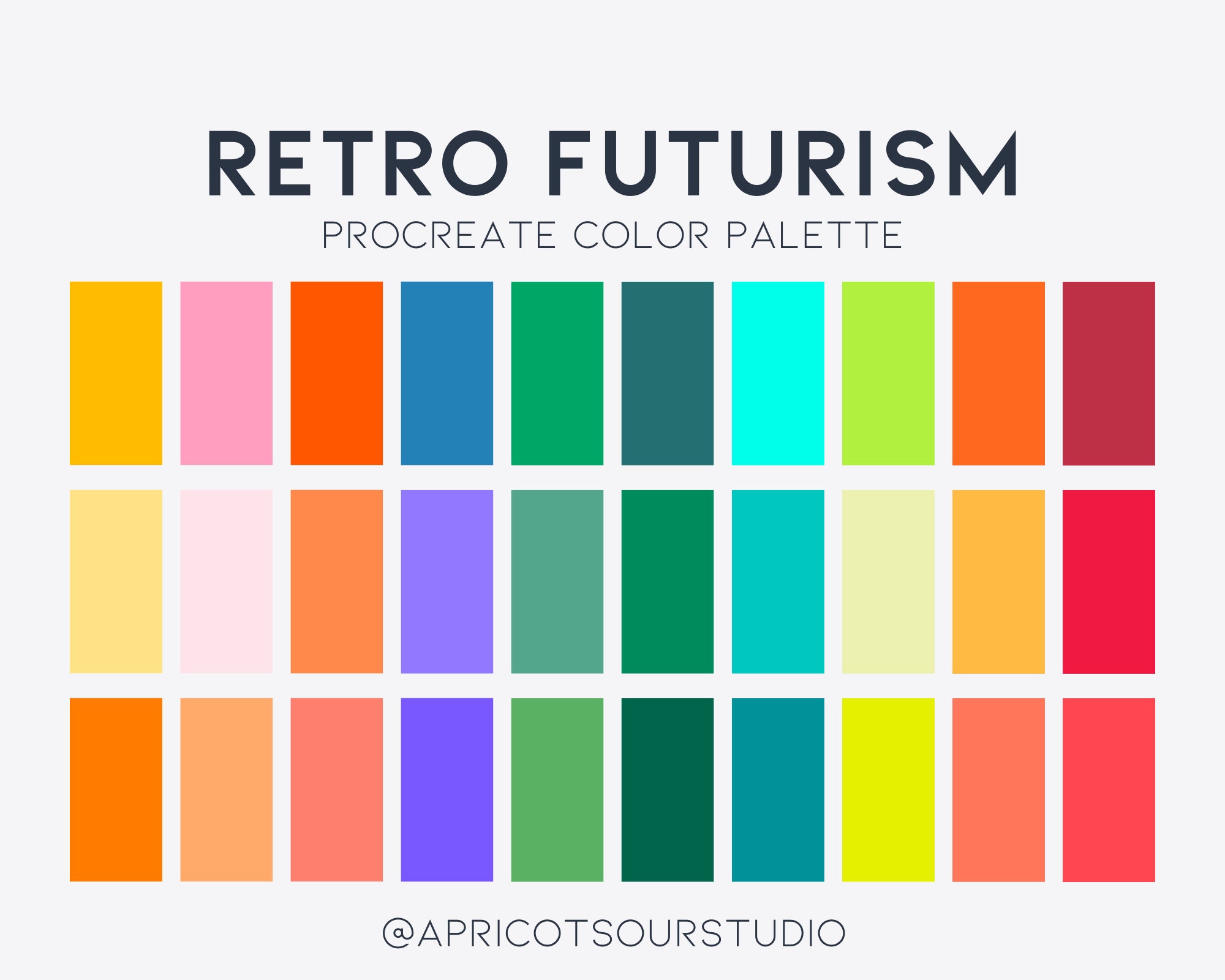 Procreate Color Swatches Retro Futurism Procreate App - Etsy