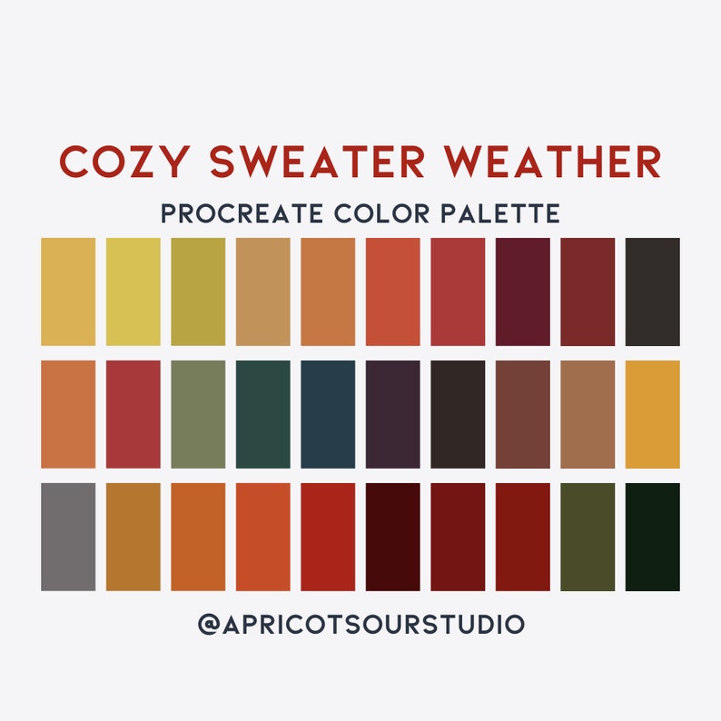 Cozy Sweater Weather Procreate Color Palette - Etsy