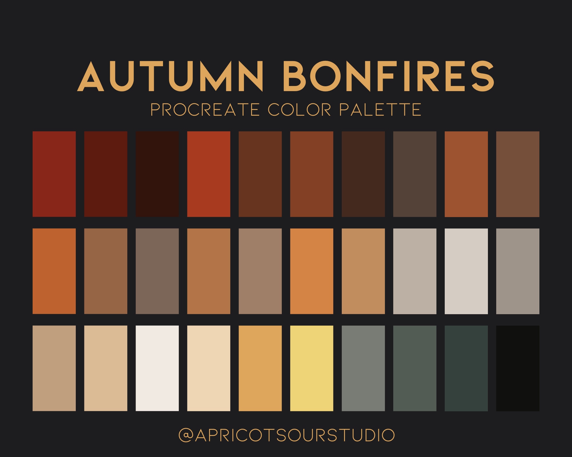 Autumn Bonfires Procreate Color Palette - Etsy