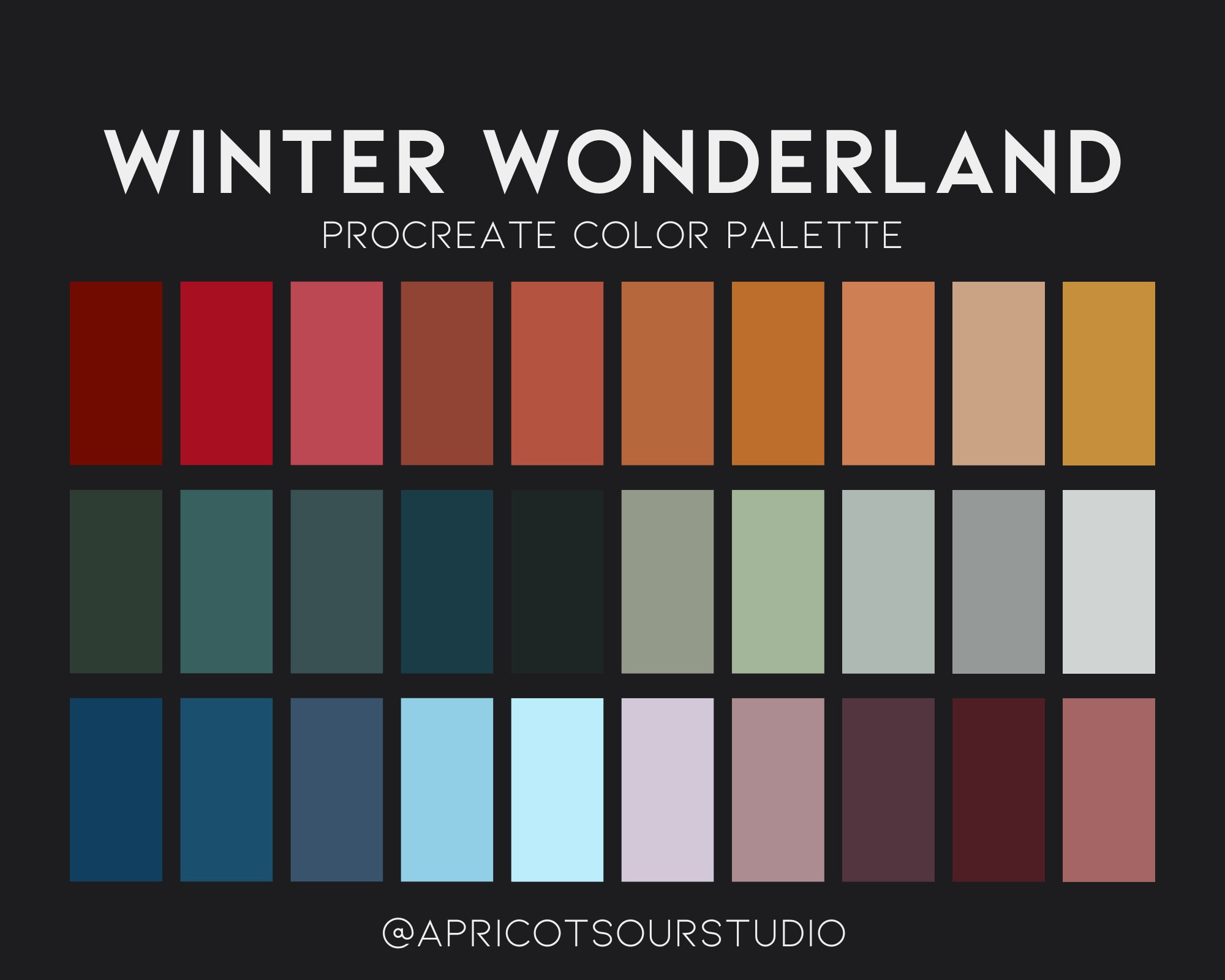 Winter Wonderland Procreate Color Palette - Etsy