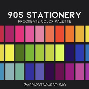 90s Stationery Procreate Color Palette - Etsy