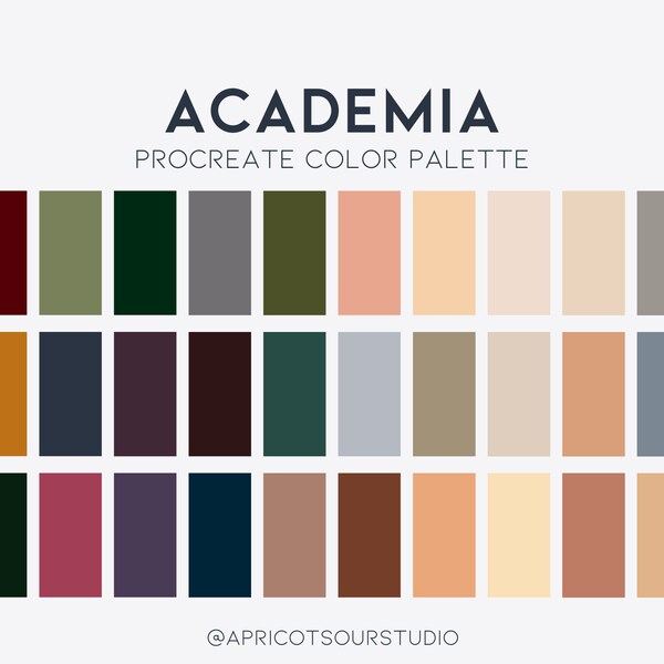 Dark Academia Color Palette - Etsy