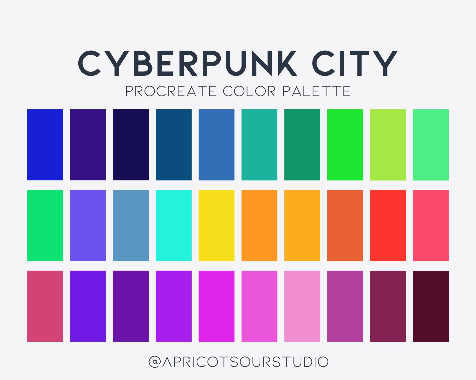Cyberpunk City Color Palette - Etsy
