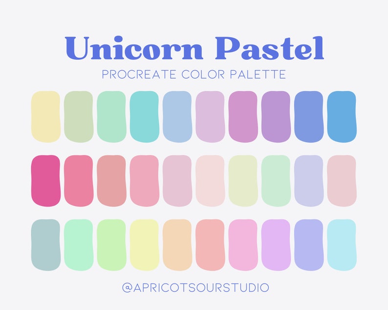 Unicorn Pastel Procreate Color Palette - Etsy