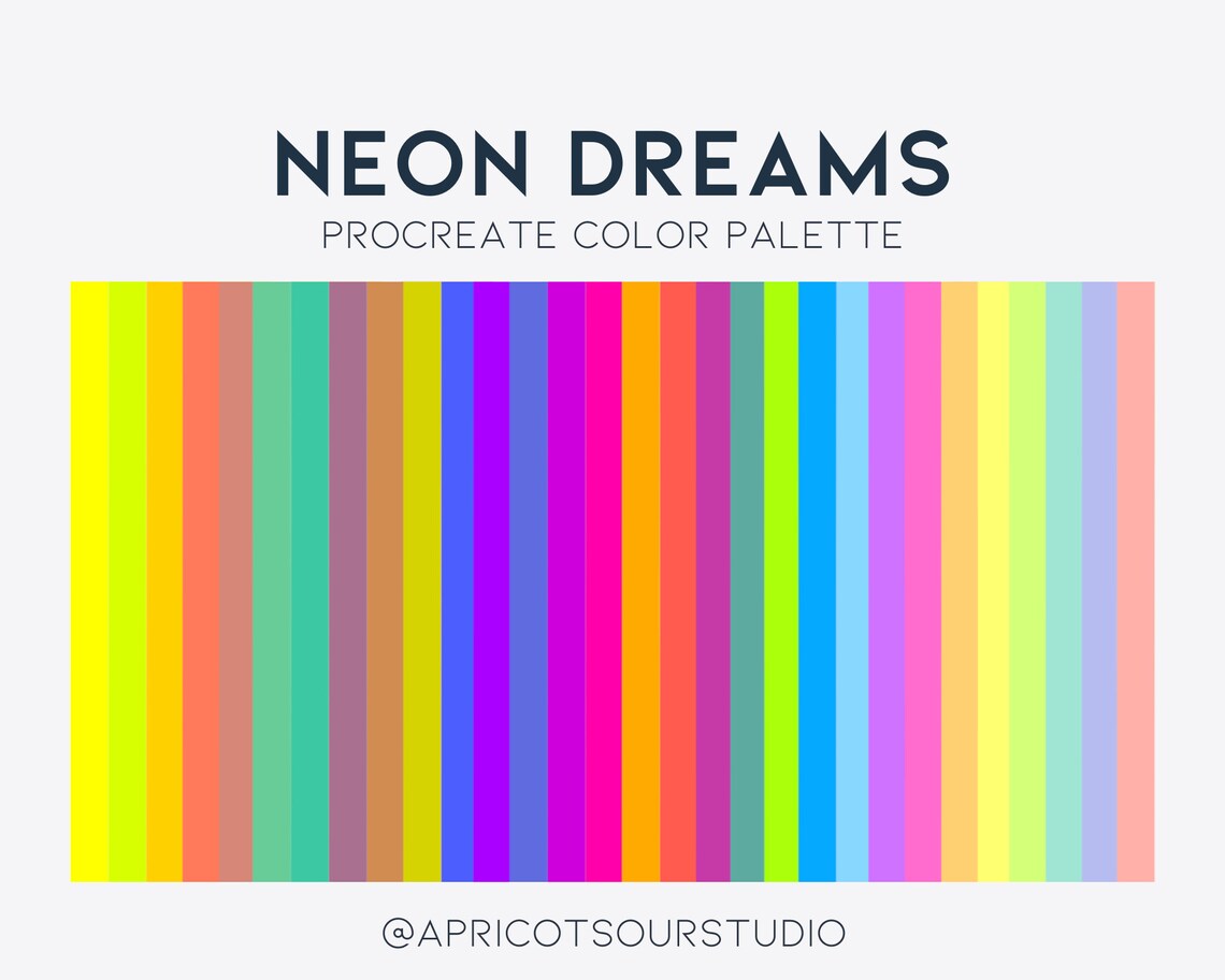 Neon Dreams Procreate Color Palette - Etsy