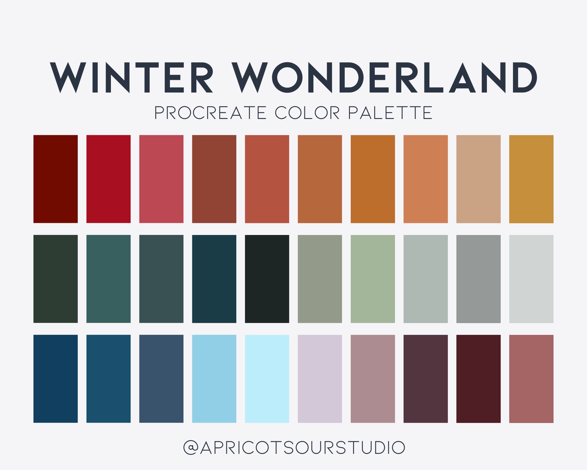 Winter Wonderland Procreate Color Palette - Etsy