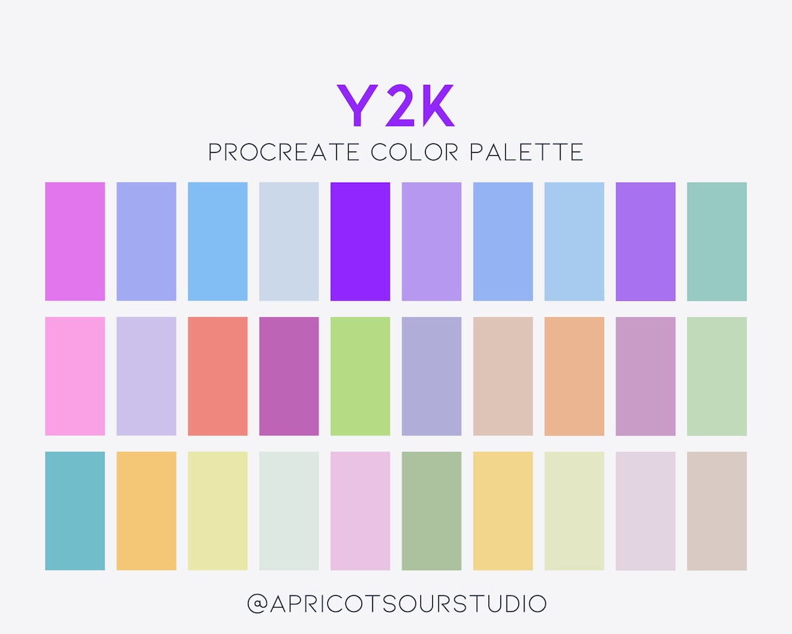 Y2K Procreate Color Palette - Etsy