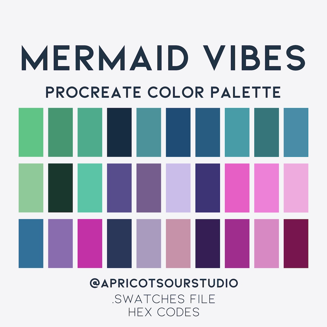 Mermaid Vibes Procreate Color Palette - Etsy