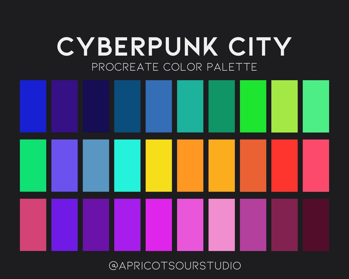 Cyberpunk City Color Palette - Etsy