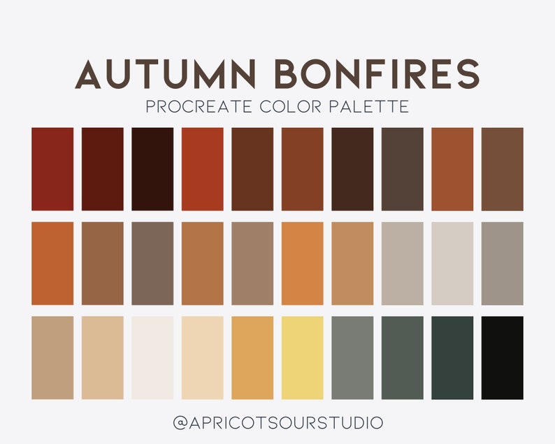 Autumn Bonfires Procreate Color Palette - Etsy