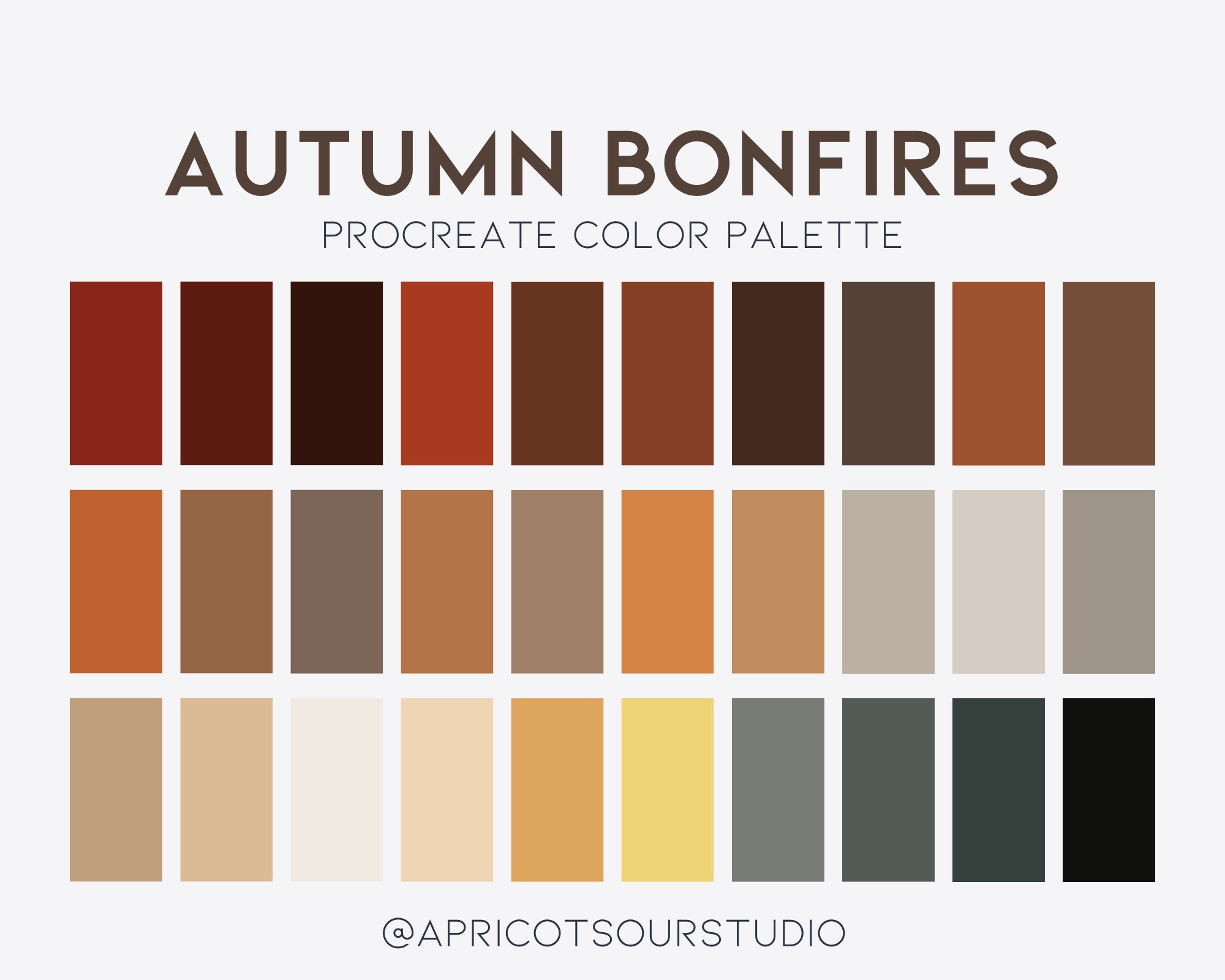 Autumn Bonfires Procreate Color Palette - Etsy