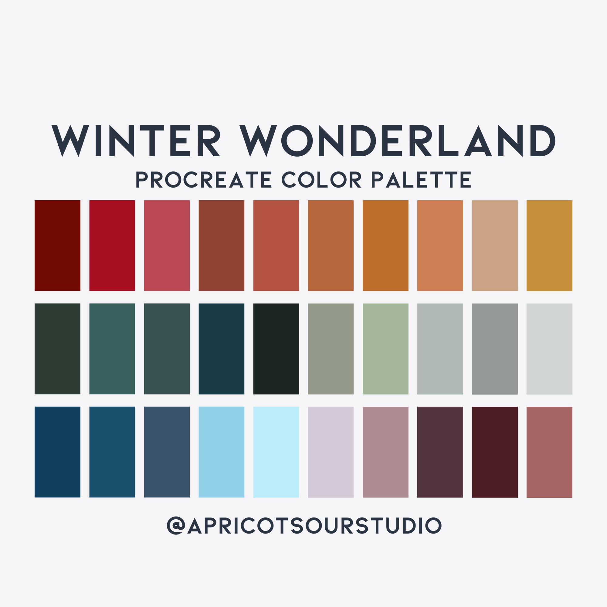 Winter Wonderland Procreate Color Palette - Etsy