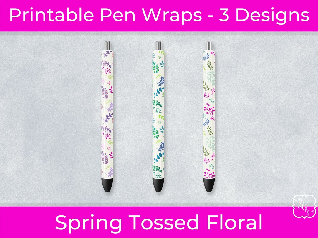 PRINTABLE Pen Wrap Set Glitter Pen Wraps Epoxy Pen Wrap Bright Bold ...