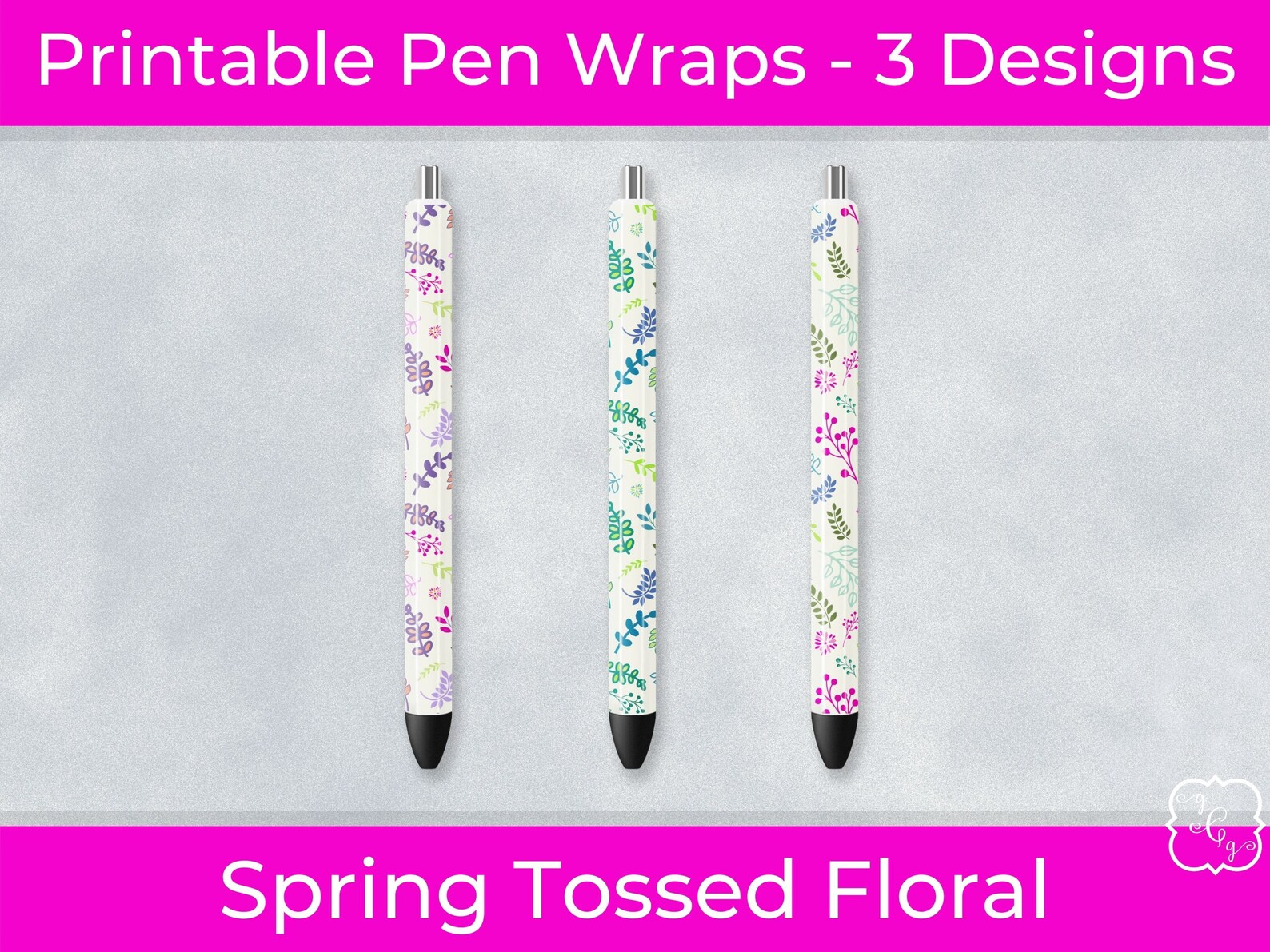 PRINTABLE Pen Wrap Set Glitter Pen Wraps Epoxy Pen Wrap Bright Bold ...