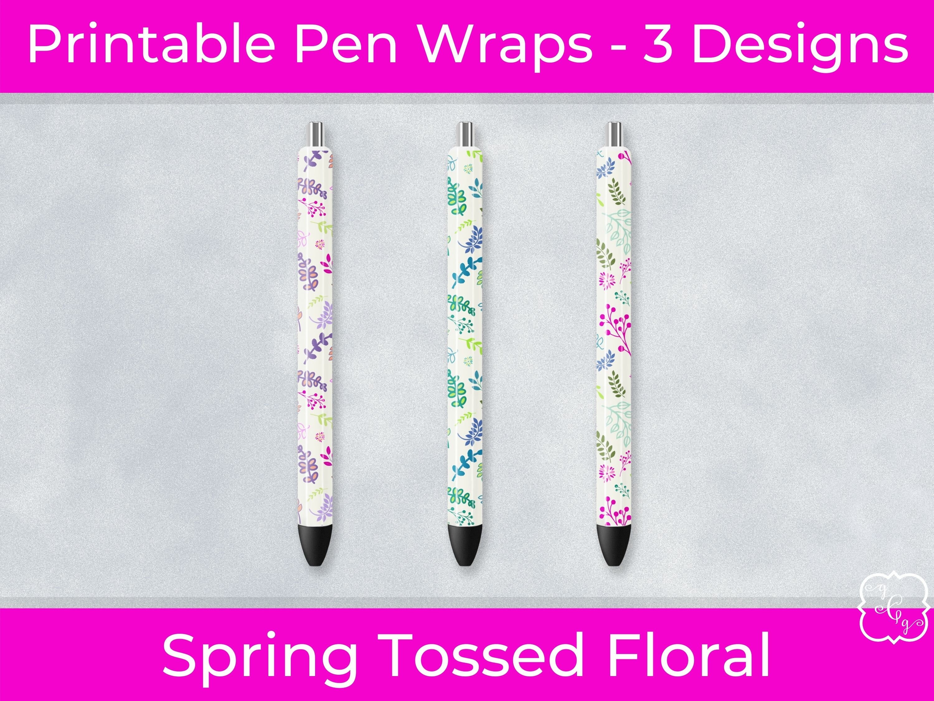 PRINTABLE Pen Wrap Set Glitter Pen Wraps Epoxy Pen Wrap Bright Bold ...