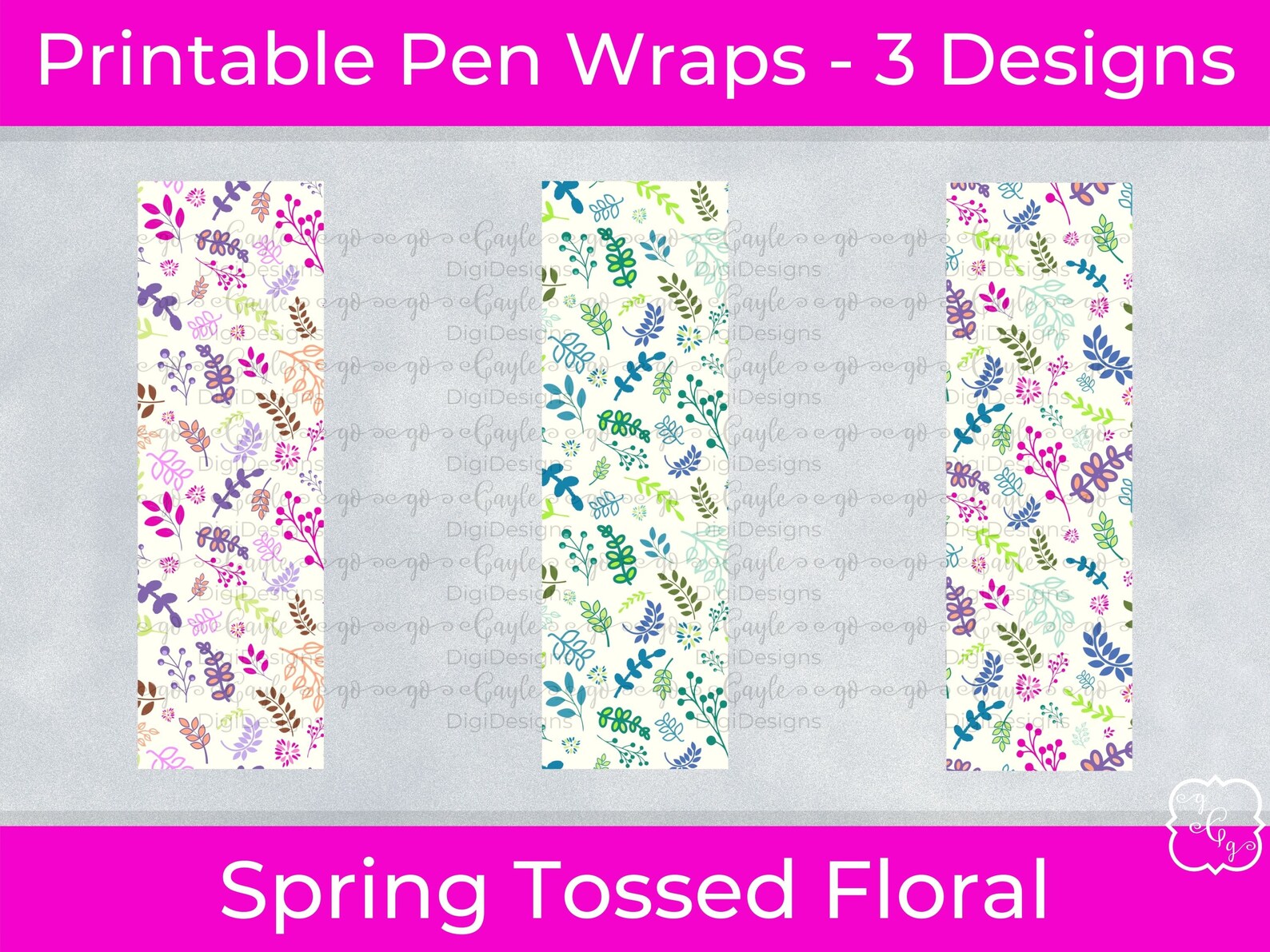 PRINTABLE Pen Wrap Set Glitter Pen Wraps Epoxy Pen Wrap Bright Bold ...