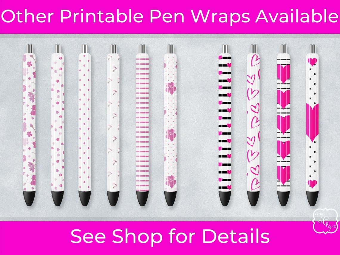 PRINTABLE Pen Wrap Set Glitter Pen Wraps Epoxy Pen Wrap Bright Bold ...
