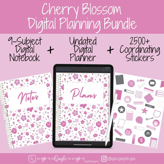 DIGITAL Planning Bundle Undated Fully Hyperlinked Planner | Etsy