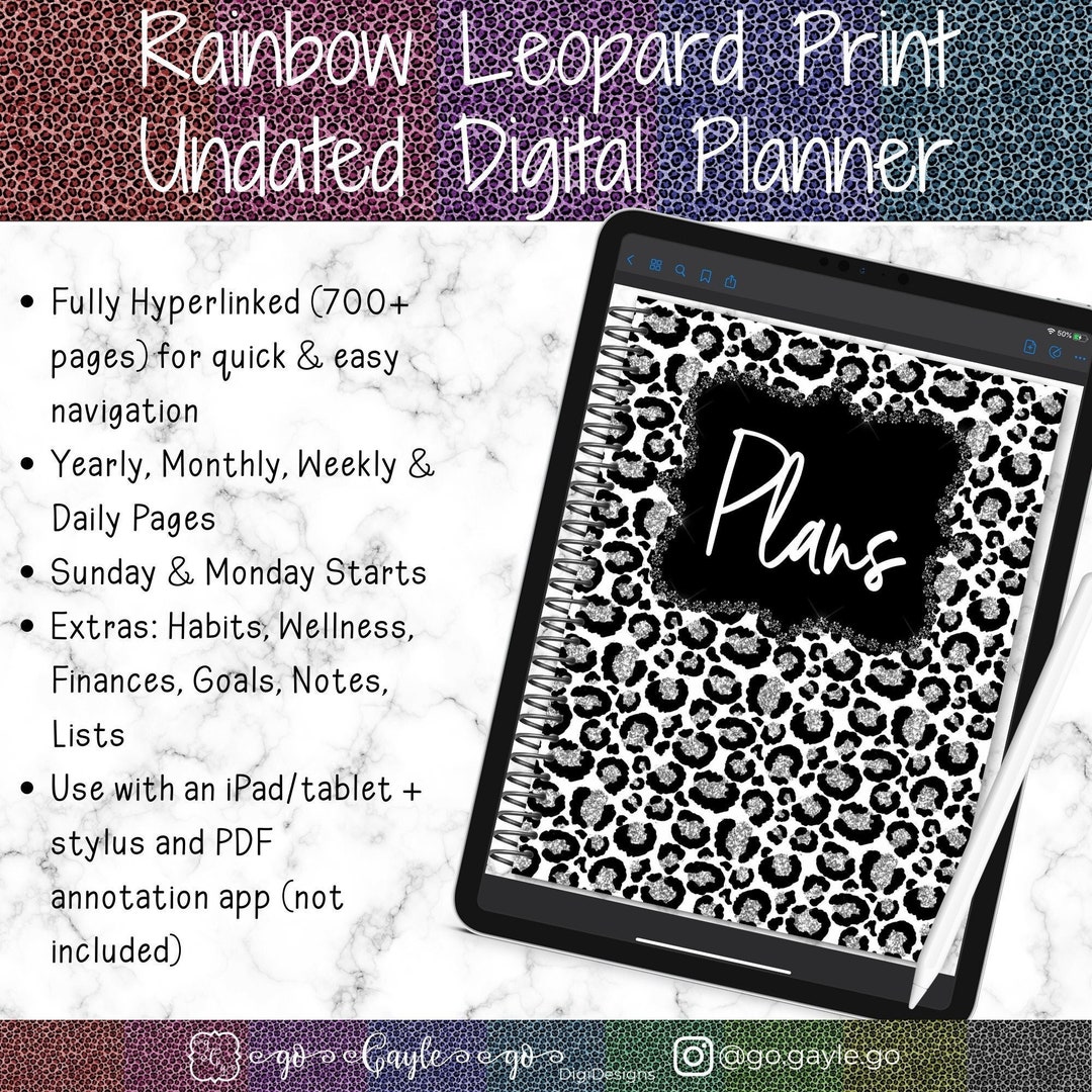 Undated DIGITAL Planner Fully Hyperlinked 700+ Pages | for iPad or ...