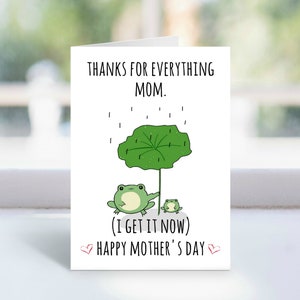 Cute Frog Mother's Day Folded Card - Etsy