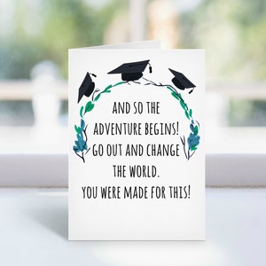 The Adventure Begins Graduation Card for Him or Her - High School ...