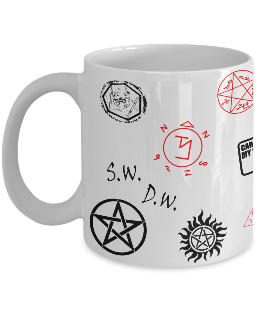 Supernatural Mug - Supernatural Symbols, Supernatural Coffee Mug Gift ...