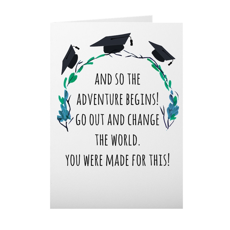 The Adventure Begins Graduation Card for Him or Her High - Etsy