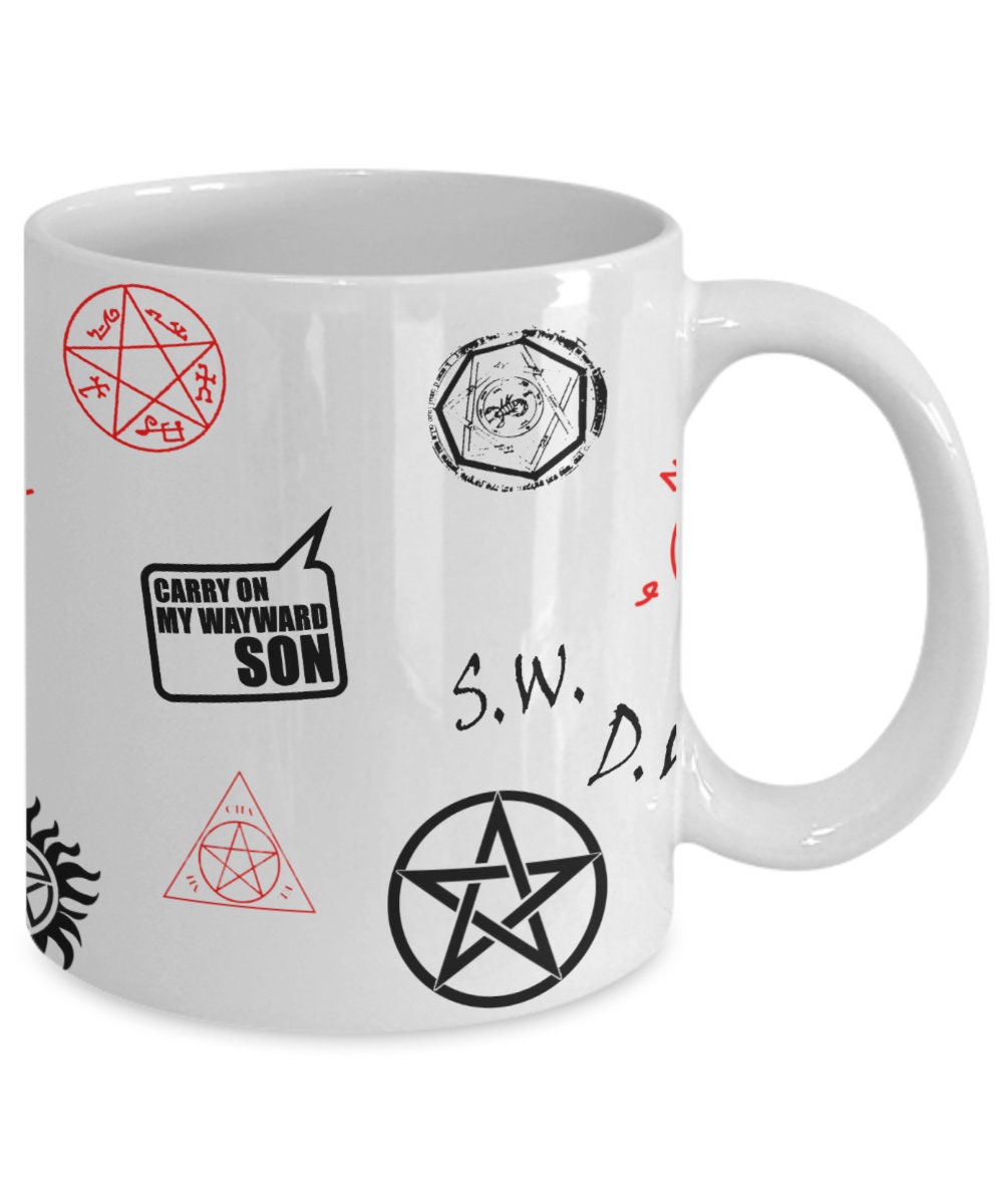 Supernatural Mug - Supernatural Symbols, Supernatural Coffee Mug Gift ...
