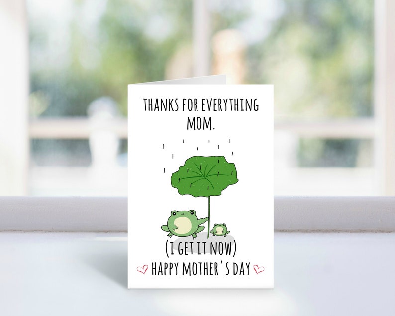 Cute Frog Mother's Day Folded Card - Etsy