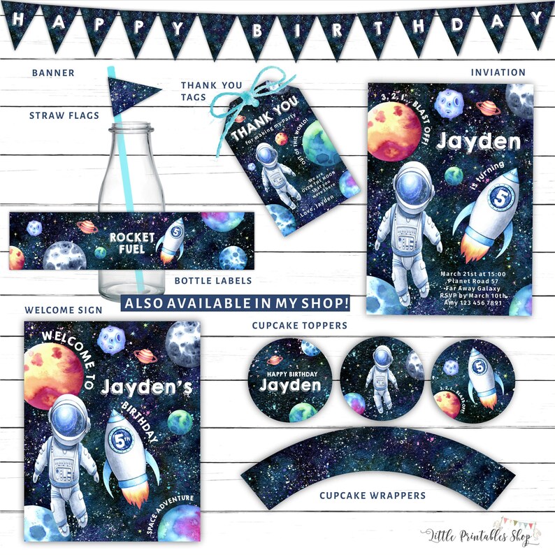 Space Thank You Tags, Instant Download, Printable and Editable by You ...