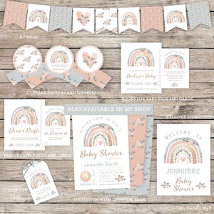 Boho Rainbow Baby Shower Welcome Sign, Editable and Printable by You ...