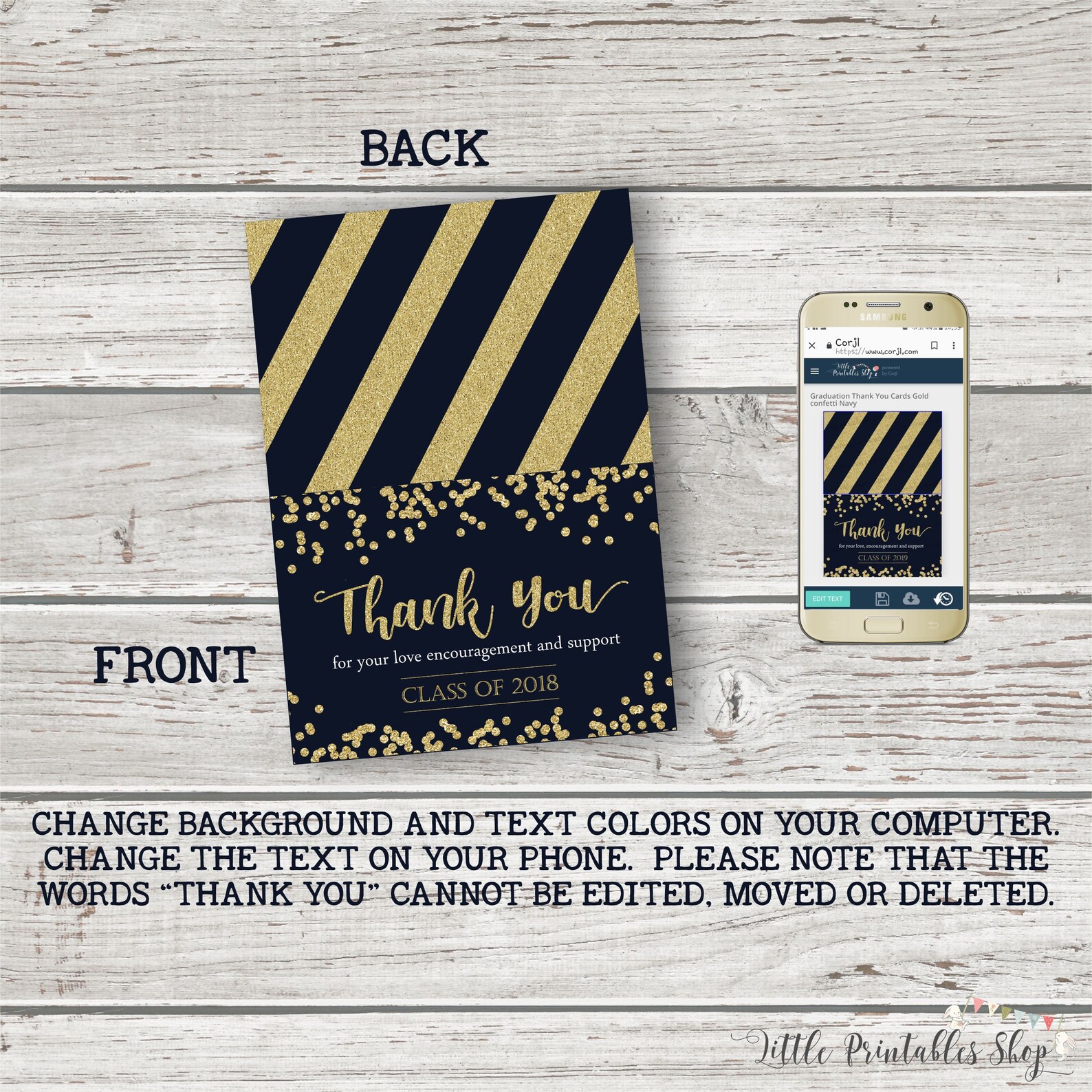 Graduation Thank You Cards INSTANT DOWNLOAD Editable With - Etsy