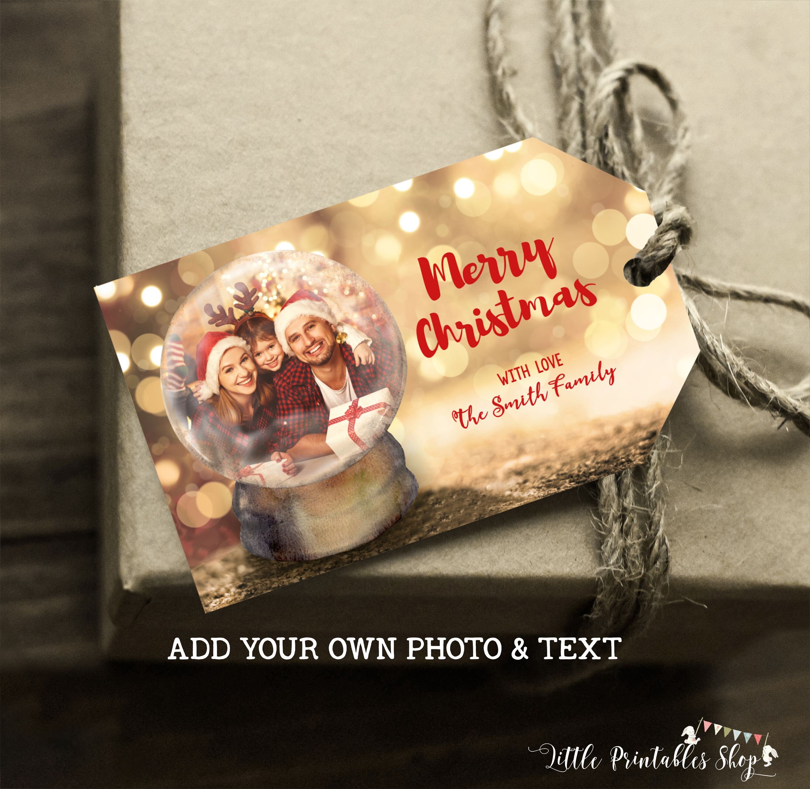 Snow Globe Christmas Photo Card, Editable and Printable by You With ...