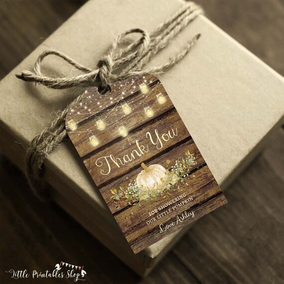 Pumpkin Baby Shower Favor Tags, Instant Access, Editable and Printable ...