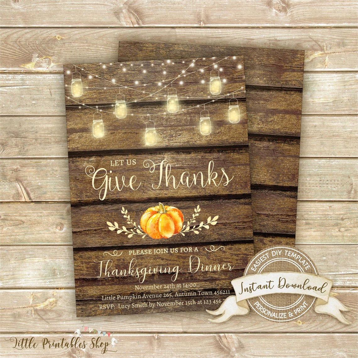 Printable Thanksgiving Gift Tag, Instant Access, Editable Digital, so ...