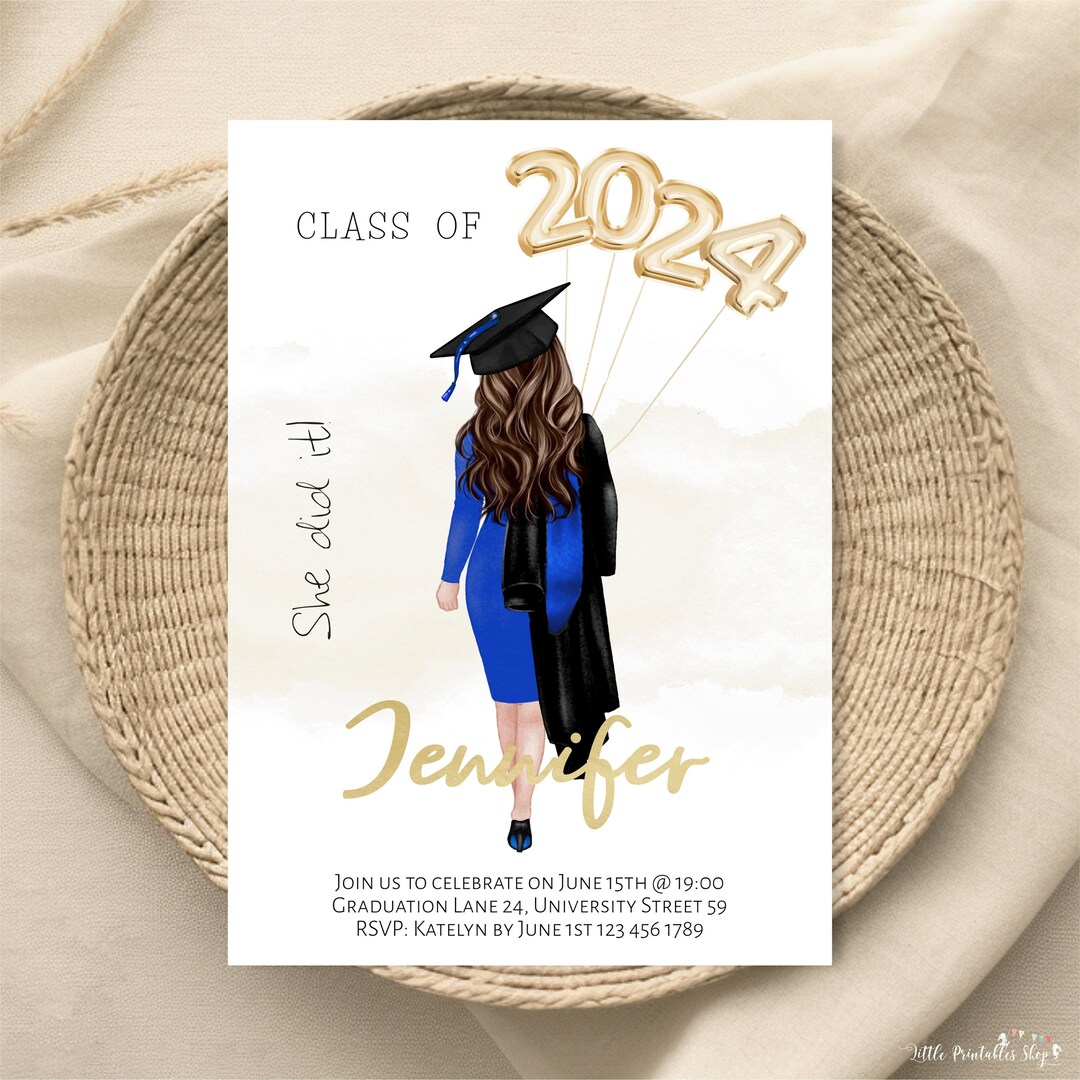 Graduation Invitation 2024, Personalized Graduation Party Invite ...