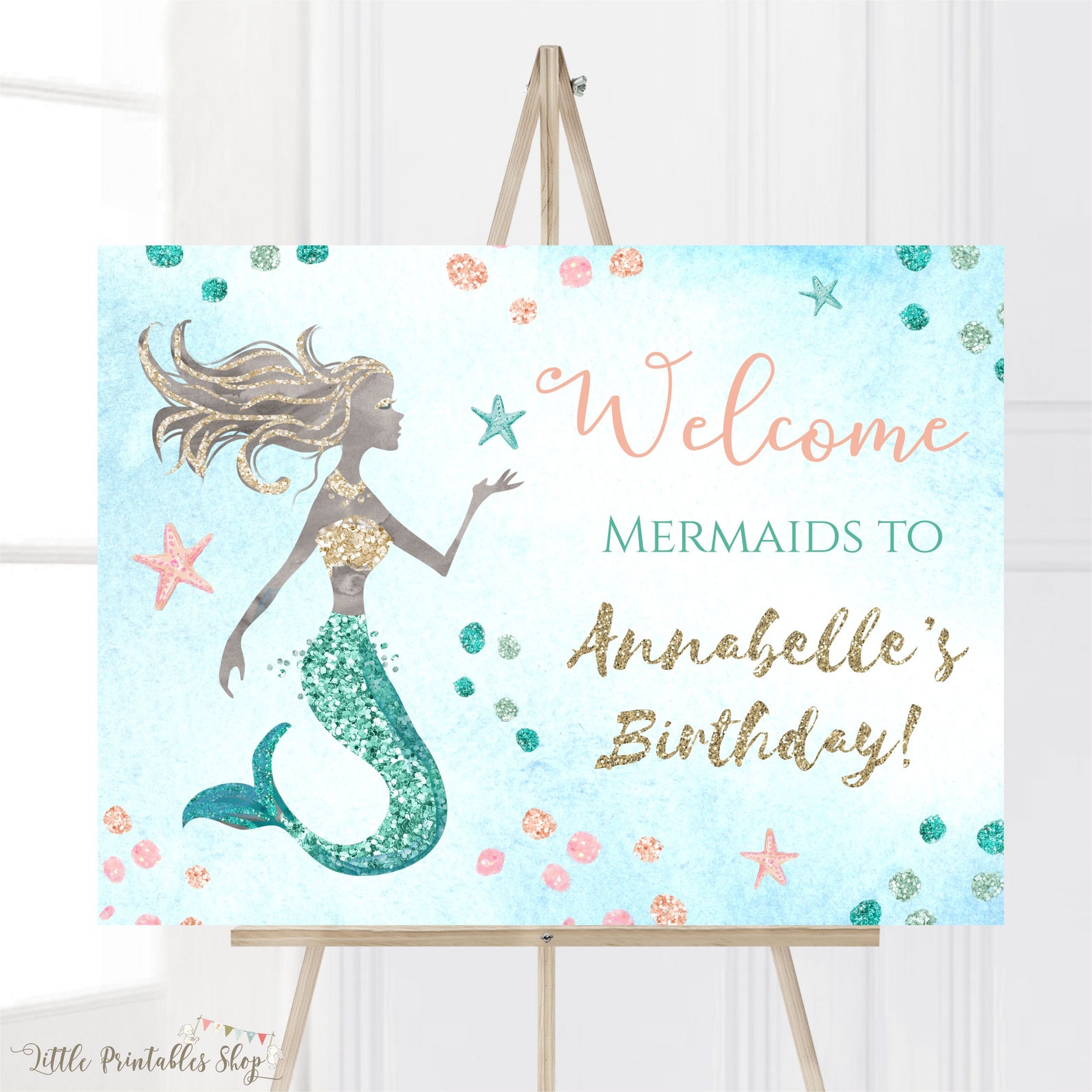 Editable Mermaid Party Bundle Printable Mermaid Party Decor - Etsy