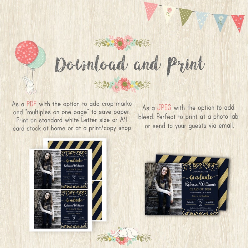 Virtual Graduation Invitation INSTANT DOWNLOAD Editable | Etsy