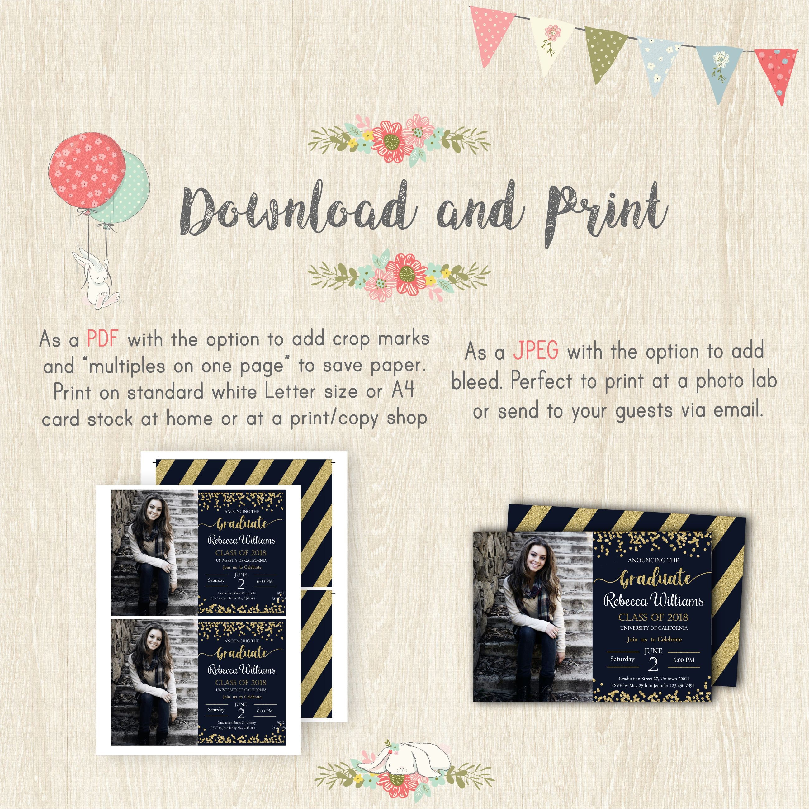 Virtual Graduation Invitation INSTANT DOWNLOAD Editable | Etsy