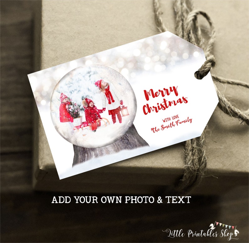 Editable Snow Globe Christmas Photo Card, Printable by You With Corjl ...