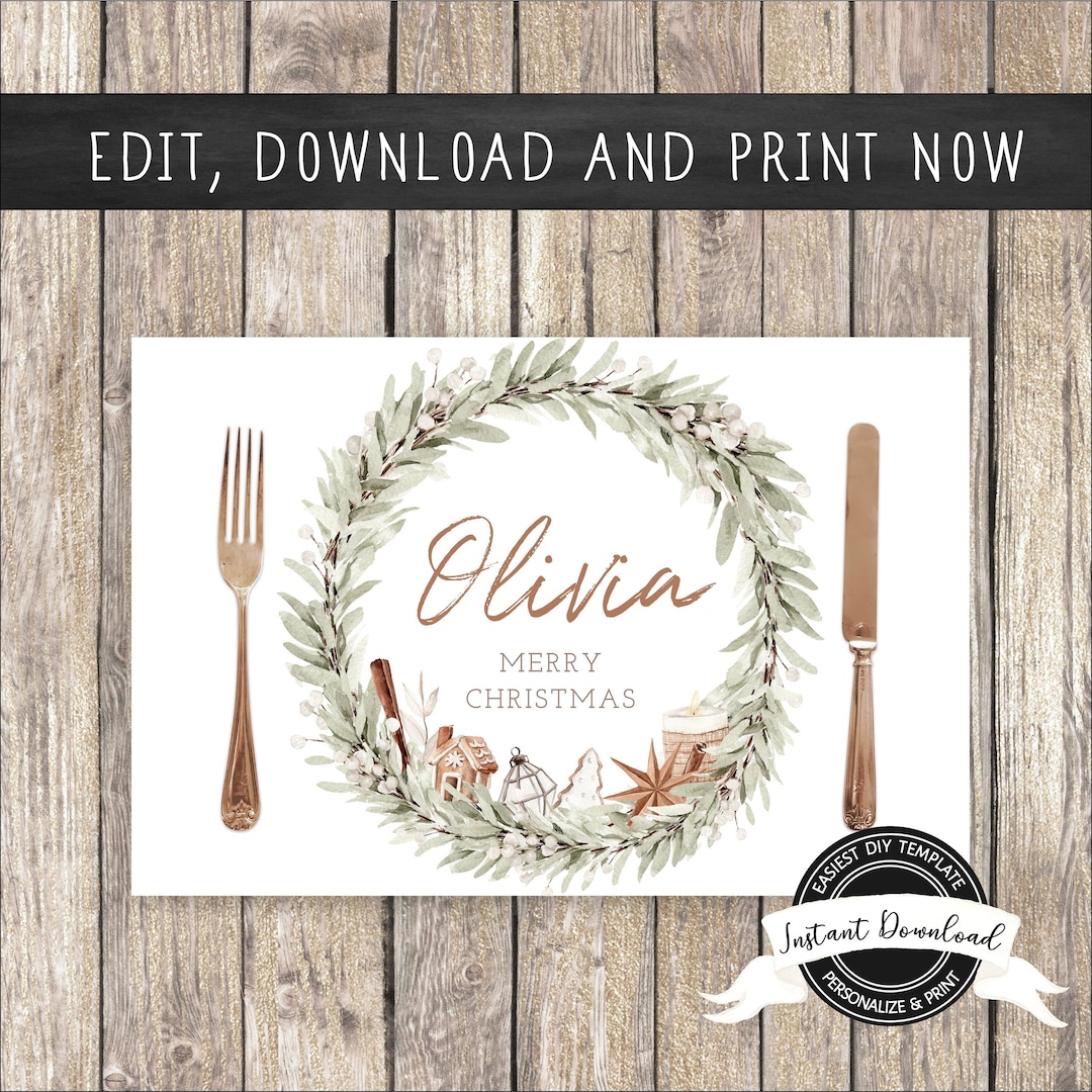 Christmas Placemats, Printable Christmas Placemats, Holiday Placemat ...