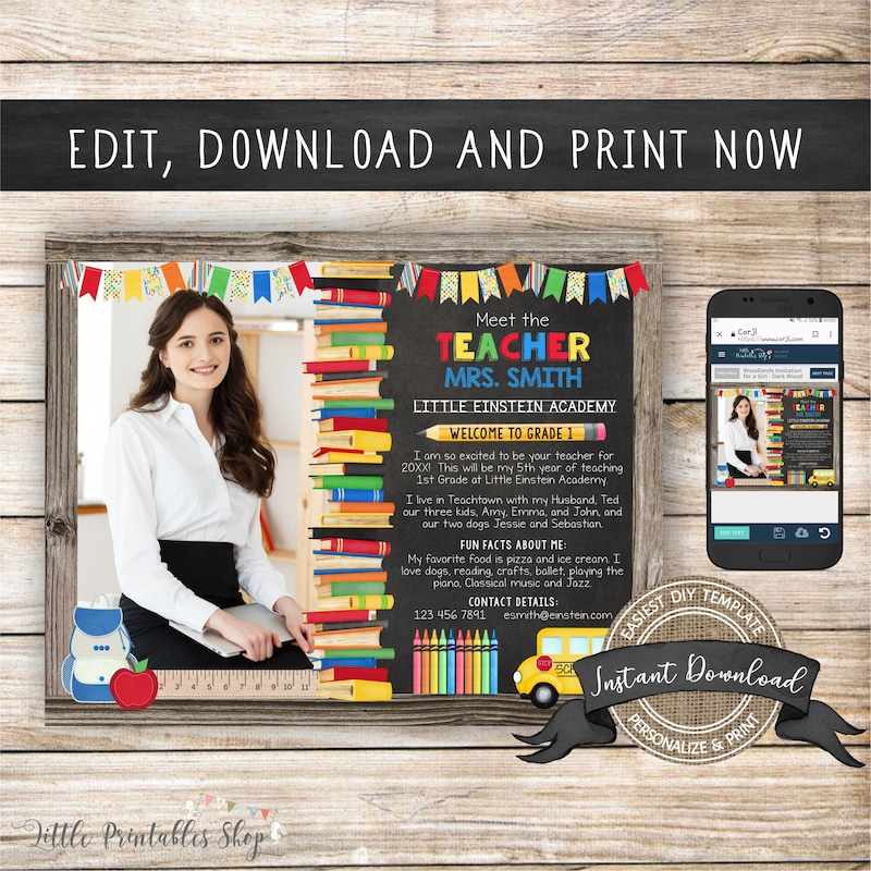 Meet the Teacher Template - Etsy