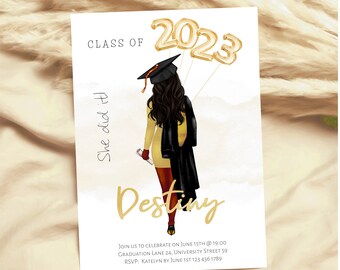Graduation Party Invitation Template Printable Class of 2023 - Etsy