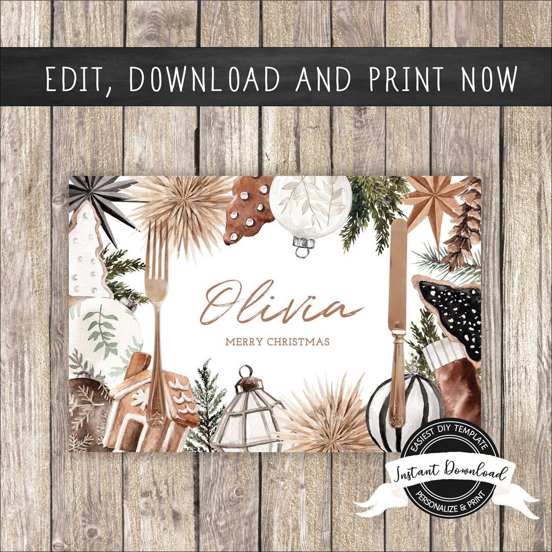 Christmas Placemats, Printable Christmas Placemats, Holiday Placemat ...