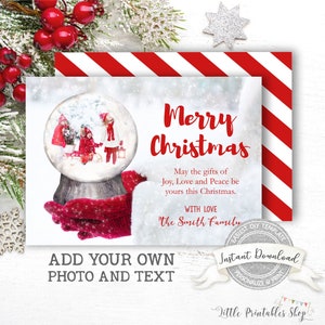 Snow Globe Christmas Gift Tag, Instant Access, Editable and Printable ...